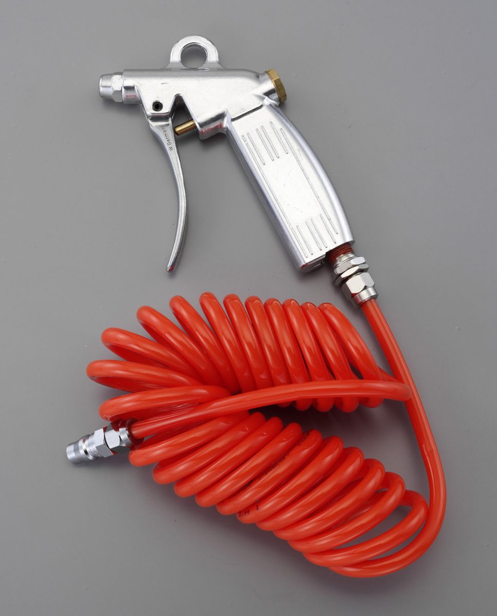 ●最高使用圧力:1.2MPa●ホース使用範囲:3m●ホースサイズ:内径:5mm、外径:8mm●材質:ガン:アルミ製、ホース:ウレタン樹脂静音ノズル仕様ホースがよじれにくいスイベル金具付000012261743 HD　