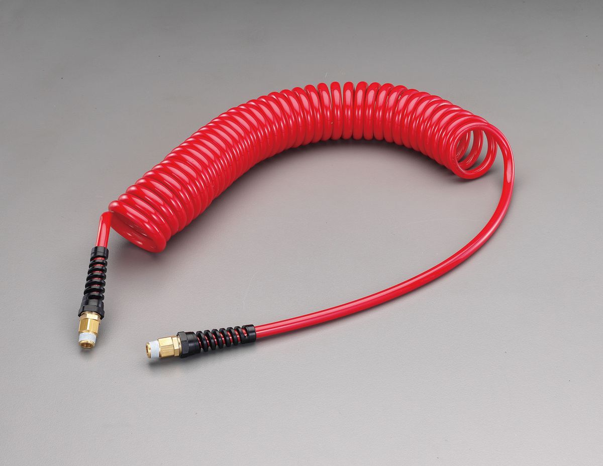 ●内径:8mm●外径:12mm●使用範囲:8m●材質:ポリウレタン樹脂●最高使用圧力:0.98MPa（10kgf//cm2）●使用温度範囲:-20-85°C●取付ねじサイズ:R（PT）3/8"●カラー:レッド●重量:約1150g標準時全長・...