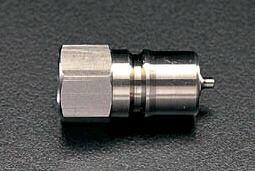 ●型:中圧型●材質:SUS304●取付ねじ:Rc（PT）3/8"●常用圧力:7.4MPaオーリング(NBR)自動開閉バルブ内蔵中圧型のプラグ、ソケットは同ねじサイズのみしか適合しません000012006572 HD　