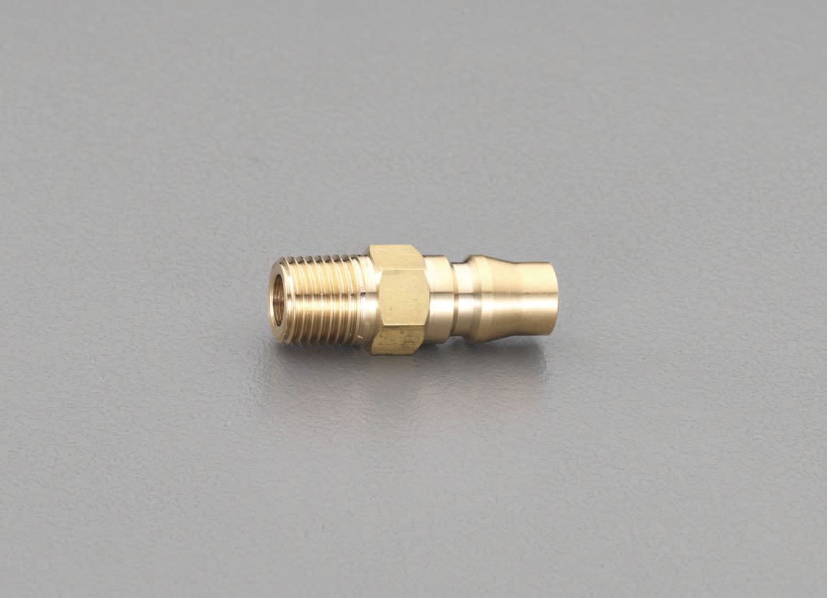 ●型:20型●材質:真鍮●シール材質:ニトリルゴム●使用温度範囲:-20°C-+80°C●使用圧力:1.0MPa●ねじサイズ:R（PT）1/4"●全長:41mm●適用流体:空気・水●バルブ構造:片路開閉型●重量:28g流体はソケット側からプ...