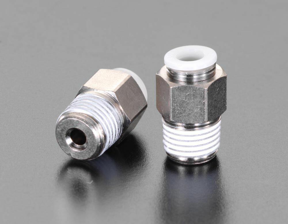 ●材質:真鍮●使用流体:空気●使用圧力:0-1MPa(0-10kgf//cm2)●使用温度:-15-60°C●チューブ外径:6mm●取付ねじ:R（PT）1/4"●入数:2個工具不要のワンタッチ継手000012002374 HD　