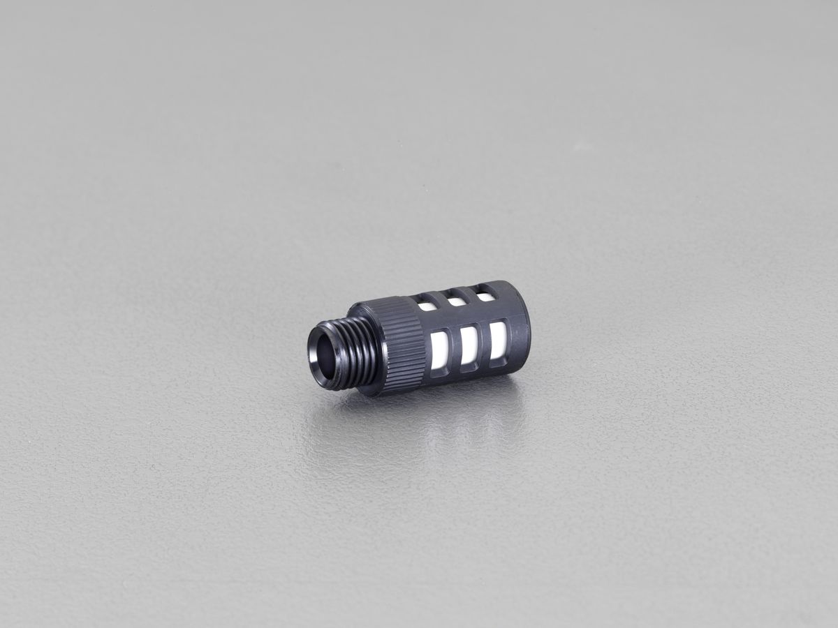 ●使用圧力範囲:0-0.9MPa●使用温度範囲:0-60°C●本体材質:樹脂:PBT、エレメント:PVF●使用流体:空気●取付ねじ:G1/4●消音効果:30dB000012247824 HD　