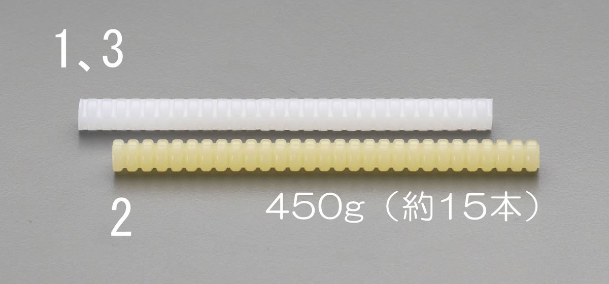 ●サイズ:φ15×203mm●色:白色半透明●用途:硬質塩ビ、高密度PE・PP等のプラスチックの接着に●内容量:450g(約15本)ローメルトタイプ(120°C)EA305MB用食品衛生法準拠JAIA　F☆☆☆☆000012223979 HD　