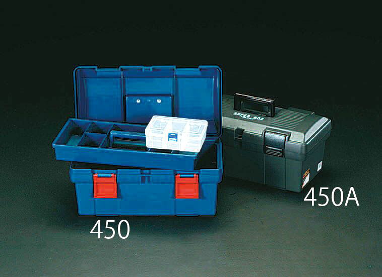 ●材質:超高耐衝撃性コーポリマー●重量:2.1kg●外寸（W×D×H）:450×243×210mm●内寸（W×D×H）:402×181×100mm（中皿使用時）●カラー:ブルー衝撃に強い車のバンパー素材を使用ミニボックス付南京錠取付可能（ツ...