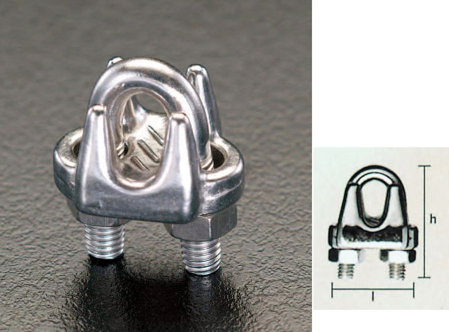 ●材質:SUS304●適合ワイヤー径:6mm●サイズ:h:33mm、l:28mm(1×19)ワイヤー不可000012016929楽天 HD店　