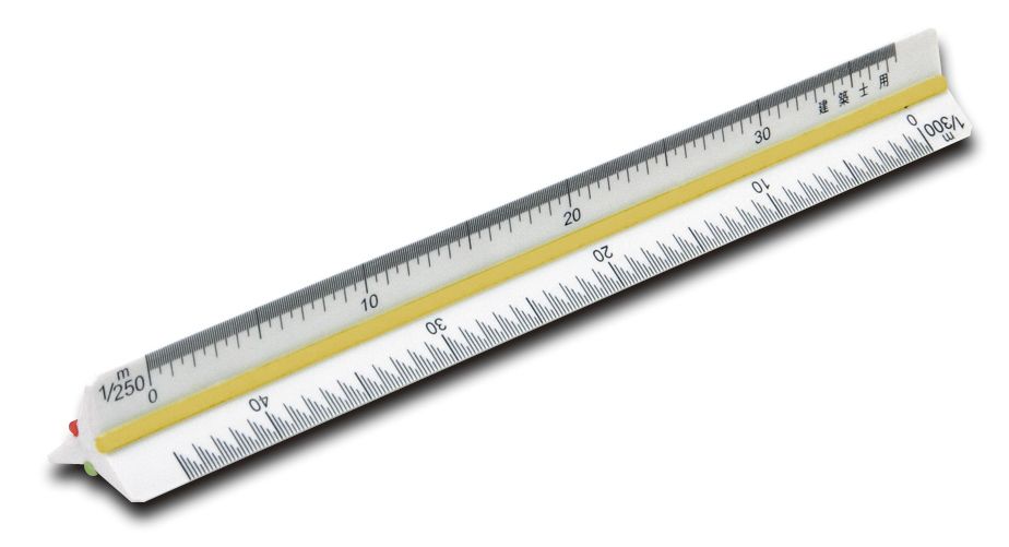 ●全長:325mm●目盛:1mm●幅:27mm●厚み:24mm●最小目盛:1mm●縮尺:1/20・1/50・1/100・1/200・1/250・1/300●重量:60g●材質:ABS●用途:建築士用凸凹になっていて持ちやすい縮尺度で色分け、...