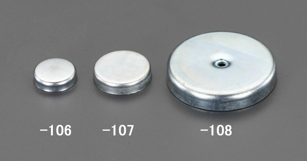 ●材質:鉄SPCC、等方性フェライト磁石●キャップ部:亜鉛メッキ/ユニクロメート処理●サイズ:φ44×8mm●吸着力:3.7kgfキャップは取外しできません。M4ねじが取付可能です。000012262027 HD　