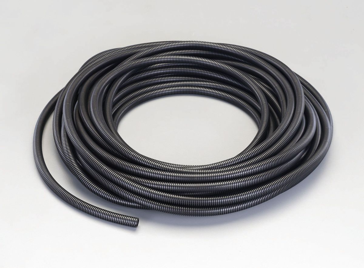 ●材質:難燃ポリプロピレン●耐熱温度:80℃(一時的)●内径:15.2mm●外径:19.5mm●全長:50mケーブルの保護や収束などに軽くて可とう性があり、潰れにくい波付保護電線管です。難燃性の為、自己消火性があります。RoHS対応品000...