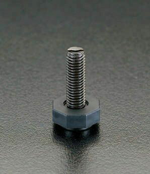●材質:本体:スチール・ポリアミド、底部:エラストマー●ベースサイズ:φ24×11mm●ねじサイズ:M10×30mm●耐荷重:60kg首振り機構(約10°)000012024346 HD　