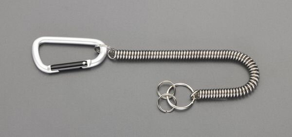 サイズ：全長：約250mm(カラビナ＋カールコード＋リング)カールコード：約φ7×160〜1300mm材質：カラビナ：アルミカールコード：ポリウレタン使用荷重：約0.2kg用途：大切なキーの紛失防止や道具の落下防止などにEA638CG-10...