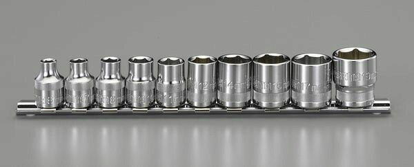 <セット内容>：10本組み差込角：3/8”全長：25〜28mm対辺(mm)：6・7・8・10・11・12・14・16・17・19EA687BS楽天 HD店　