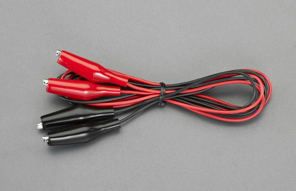 絶縁耐圧：AC2000V1分以上リード線：0.3m全長：1000mmシールドクリップM両端付赤、黒、各色1本・計2本入EA940DT-12楽天 HD店　