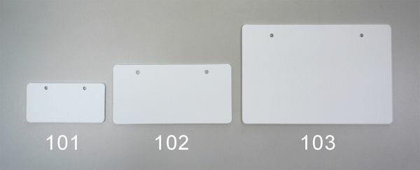 厚み：2mm穴径：4mm材質：エコユニボード(再生ポリプロピレン)サイズ(タテ×ヨコ)：60×120mm穴数：2入数：10枚文字の書き込みやステッカーなどの貼り付けに。EA956V-102楽天 HD店　