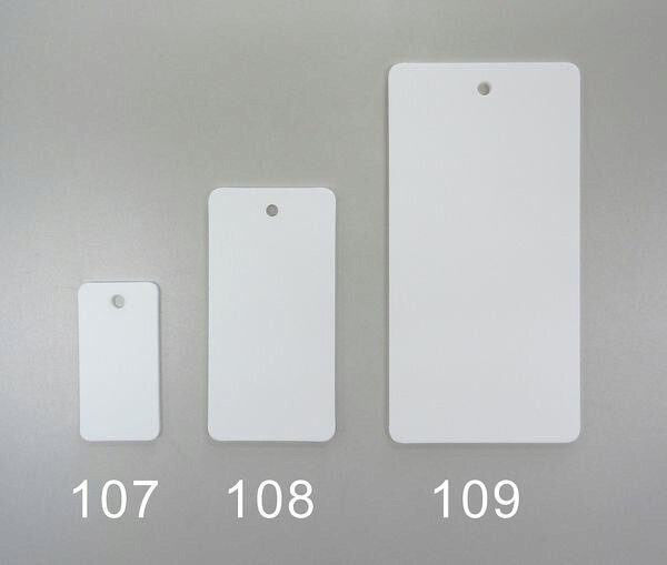 厚み：2mm穴径：4mm材質：エコユニボード(再生ポリプロピレン)サイズ(タテ×ヨコ)：50×25mm穴数：1入数：10枚文字の書き込みやステッカーなどの貼り付けに。EA956V-107楽天 HD店　