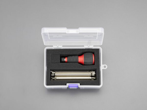 [セット内容]：10点セットラチェットハンドル：95mmハンドル六角対辺：1/4”ヘクスローブビット：T7・T8・T9・T10・T15・T20・T25・T27・T30ビット全長：125mm樹脂ケース付EA564AL-8楽天 HD店　