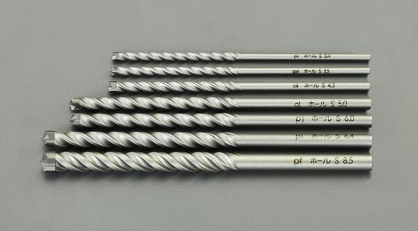 サイズ(刃先径×全長×有効長)：3.4×100×50mm・3.5×100×50mm・4.3×100×50mm・5.0×115×65mm・6.0×115×65mm・6.4×125×75mm・8.5×125×75mm振動専用真円に近い穴あけが可...