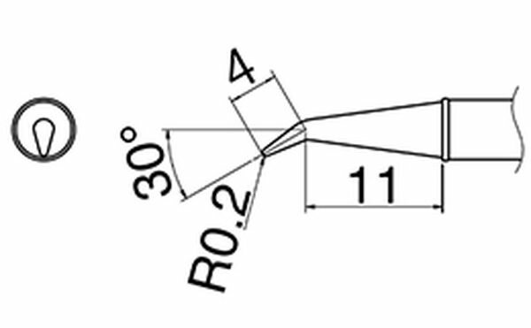 こて先：R0.2mmこて先長：11mm+4mm(先端曲がった部分)先端角度：30℃設定温度：350℃EA304AL用の交換用こて先です。EA304AL-36楽天 HD店