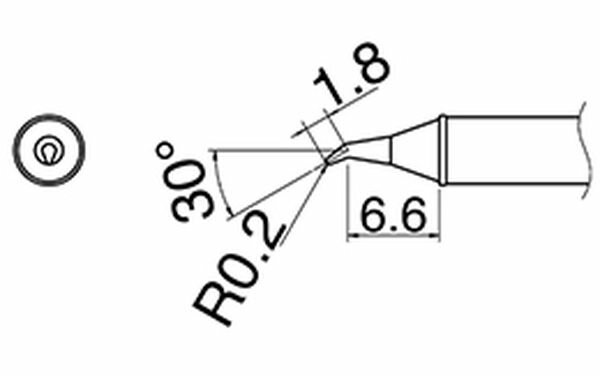 こて先：R0.2mmこて先長：6.6mm+1.8mm(先端曲がった部分)先端角度：30℃設定温度：400℃EA304AL用の交換用こて先です。EA304AL-41楽天 HD店　
