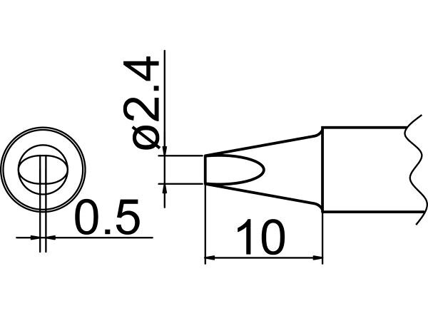 こて先：φ2.4mm先端長：10mmEA304AP用の交換用こて先です。EA304AP-13楽天 HD店　