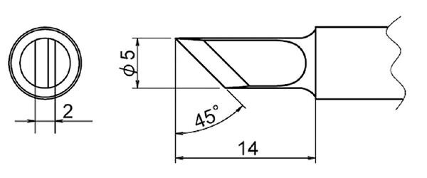 こて先：φ5mm先端長：14mm角度：45℃EA304AP用の交換用こて先です。EA304AP-17楽天 HD店　