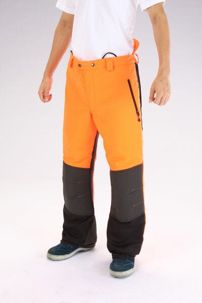 材質：ポリエステル、ナイロンサイズ：M高視認カラーの蛍光オレンジ股部に伸縮素材を採用補強生地製、膝部に緩衝材付きでチェーンソーや草刈作業に最適です。EA370EB-1楽天 HD店　