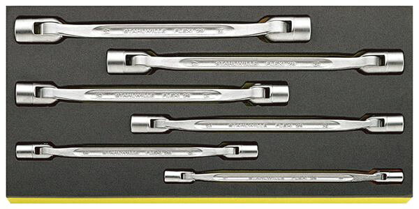 〈セット内容〉：6点トレーサイズ：175(W)×350(D)×30(H)mm材質：クロム合金鋼サイズ(6角)：8×9、10×11、12×13、14×15、16×17、18×19全長：201〜246mmEA612TA-8楽天 HD店