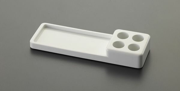 材質：ポリストーンサイズ：200(W)×66(D)×28(H)mm穴内径：φ20mm歯磨きチューブやタンブラーを置けるトレー付EA638LF-74楽天 HD店　