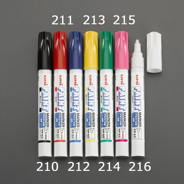 線幅：2.2〜2.8mm インク色：赤入数：1本油性中字速乾性があり環境にも対応したアルコール溶剤を使用。金属・ガラス・プラスチック、ゴム(黒)、木材に使用できます。EA765MP-211楽天 HD店　