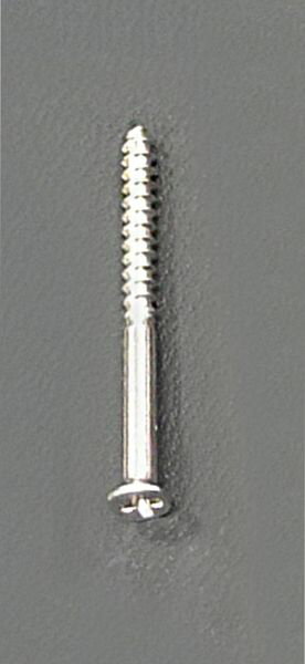 材質：キルド鋼(焼入れ処理・ニッケルメッキ) サイズ(mm)：2.0×27入数：450本(＋)皿頭木製ラック、木製パネル貼りなどの木工造作や金物の取付に。堅い木材でもねじ込み時の折れや曲り等が少ないです。ドライバーは#1をご使用ください。E...