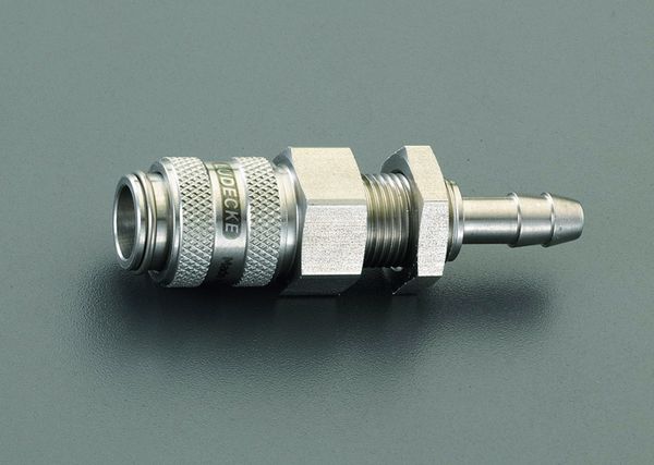 最高使用圧力：3.5MPa材質：ステンレスオーリング(FKM)ダブルシャットオフバルブワンプッシュ式全長：60mm衛生が要求される場所での圧縮空気の使用(クリーンルーム等)タケノコ径：5mmサイズ(mm)：G：M12×1 S：1400001...