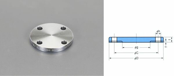 材質：SUSF304適用規格：JIS B2220呼び：40(1・1/2”)適用管外径：48.6mmクラス：10K外径（D）：140mm厚み（t）：16mmガスケット座厚（f）：2mmガスケット座径（g）：81mmボルト穴中心円の径（C）：1...