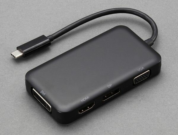 入力（端末側）：USB Type-Cオス出力（ディスプレイ側）：HDMI、VGA、DVI、DisplayPort電源：バスパワーケーブル長：11cm（SR間）対応OS：Windows10(32/64bit)、Mac OS X 10.10以降...