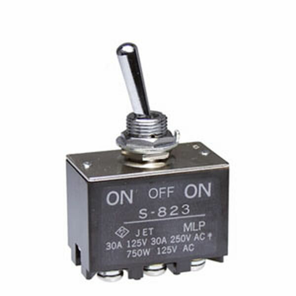 極数：2極双投スイッチ特性：ON-OFF-ON詳細表示用電流容量1：30A 125V AC詳細表示用電流容量2：30A 250V AC詳細表示用電流容量3：30A 30V DCパネルカット：12.5Dia.mm取付可能パネル厚目安：5.5M...