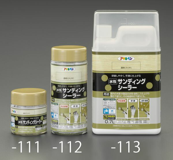 半つや乾燥時間：夏期：30〜60分、 冬期：2〜3時間 （塗重ね：夏期：2時間以上、冬期：6時間以上）塗り面積（1回塗り）：1.0〜1.3仕上がり：透明屋内の木部・木製品の水性・油性ニス仕上げの際の下塗りに。研磨性と速乾性を持ち、研磨するこ...