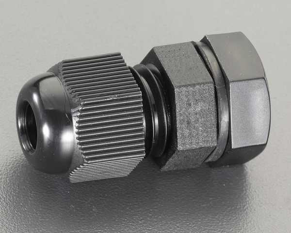 適合ケーブル：φ4〜12mm取付穴径：φ21mm取付ねじ：CTG16(G1/2)適合板厚：4mm以下重量：約15g入数：10個耐候タイプ材質：本体、キャップ、ロックナット： ナイロン66 (難燃グレード：UL94V-2) Oリング、スリーブ...