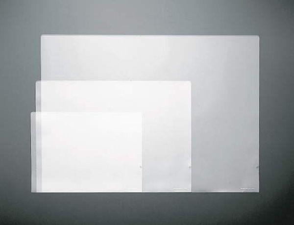 サイズ：435×315mm材質：再生PPシート厚さ：0.2mm規格：A3判入数：5枚透明ポリプロピレン製の為、内容が見え、検索に便利です。大型図面を折り目をつけずに収納。ハトメ留めなので図面を入れたまま丸めて持ち運びができます。見出しラベル...