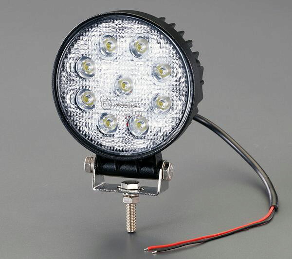 電球：27Wコード長：400mm電源：DC10V〜30V照明装置：LED球9灯電線仕様：PVC線取付ねじ径：M8明るさ：1700lmサイズ：φ114×58×142(H)mm重量：0.65kg屋内・屋外両用(IP67)入数：1個EA814BA...