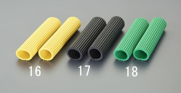 内径×外径×全長(mm)：25×34×150重量：78gカラー：グリーン材質：エラストマー両面テープ付ハンドル部分のグリップ向上、すべり止めとして使えます。防汚仕様なので汚れが付きにくい。鉄製ハンドルの冷え防止に。持ち手の色分けで安全対策と...