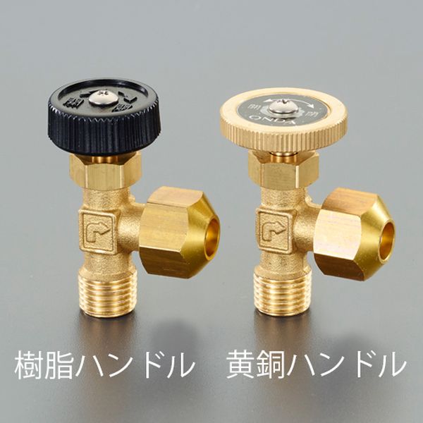 温度：−10℃〜80℃圧力：1.0MPa以下使用流体：冷温水・油・エアー材質：真鍮取付ねじ：R1/4”ハンドル：黄銅フレアーナット付銅管外径：8入数：1個EA426CE-12楽天 HD店　