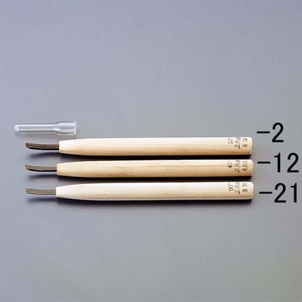 全長：212mm刃幅：9mm形状：三角型刃角度：90°材質：刃：安来鋼 柄：朴入数：1本EA588MW-25楽天 HD店　