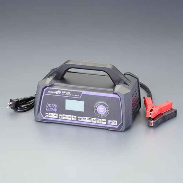 入力電圧：AC100V出力電圧：DC12/24V出力容量：DC12V：25A（充電時最大電流） DC24V：12A（充電時最大電流）セルスタート電流：35A適合バッテリー：（開放型・密閉型・AGM・ISS）鉛バッテリー適合バッテリー容量：4...