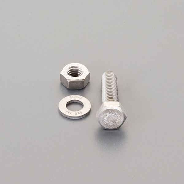 ボルトサイズ：M16×45材質：ステンレス対辺：24mm全ねじ規格：ISO 10.9高強度六角ボルト、ナット・ワッシャーが一つずつ入ったエスコオリジナルセット高強度、耐食性、耐熱性、非磁性、焼付き性SUS304(A2-50)の4倍、SUS3...