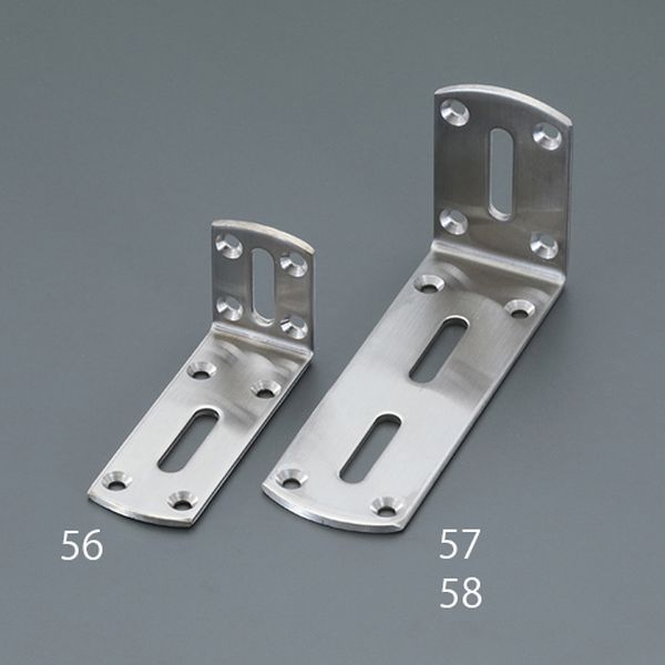 長さ×長さ(mm)：60×120幅(mm)：40厚み(mm)：3.0穴数：ビス穴8　長穴3ビス穴径：φ4.5mm長穴サイズ：短辺側長穴：7×24mm 長辺側長穴：7×30mm材質：ステンレスSUS304(ヘアライン仕上)長穴付きで取付時の微...