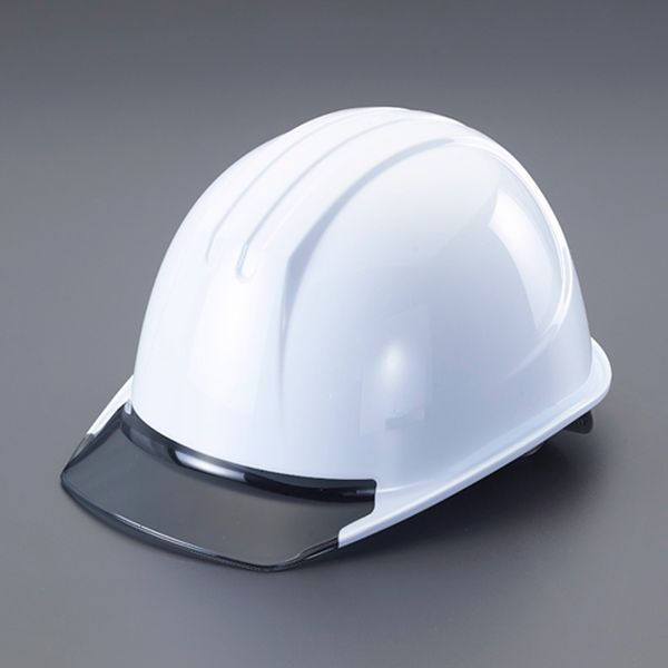 頭サイズ：53〜62cm材質：ポリカーボネートカラー：白/グレー飛来・落下物、墜落時保護用発塵性の可能性がある部品を排除したクリーンルーム用ヘルメット。快適性を追求した透明ひさし＋溝付きタイプ厚生労働省保護帽検定合格品入数：1個EA998B...