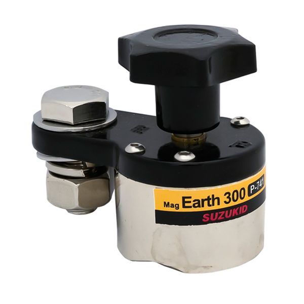 メーカー：スター電器製造（SUZUKID）型番：P-741吸着力(kgf)：39.9kgf(391N)対応アンぺア：300Aまで磁力スイッチ：あり材質：本体材質:スチール 磁石種類:ネオジムサイズ(W×D×H)mm：71×60×42重量(g...