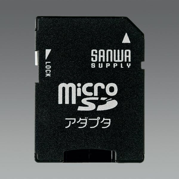 メーカー：サンワサプライ型番：ADR-MICROK重量：約1.5gサイズ：W24×D32×H2.1mm変換：microSD→SDSD・SDHCスロット搭載機器でmicroSD・microSDHC・microSDXCカードが読めます。携帯電話...