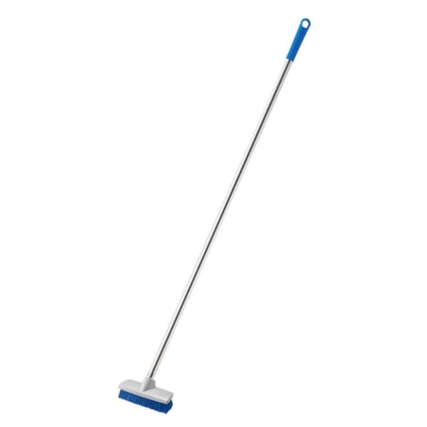 ブラシ：180×60mm毛丈：30mm全長：1360mm入数：1本材質：毛：PBT、ハンドル：ステンレスパイプ、甲：PP色：青高圧蒸気減菌、薬品(次亜塩素酸ナトリウム)消毒対応毛は耐久性が高く抜けにくいPBTを使用しています。管理区域ごとに...