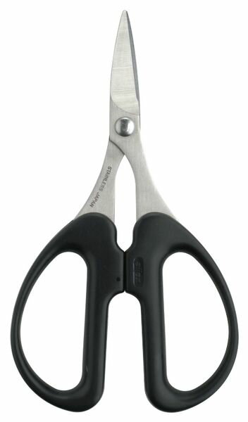 全長：120mm刃長：25mm刃：ステンレス刃物鋼曲刃小型タイプのゴム切りはさみ全長、刃渡り共に取り回しやすいサイズです。入数：1本000012346942楽天 HD店　