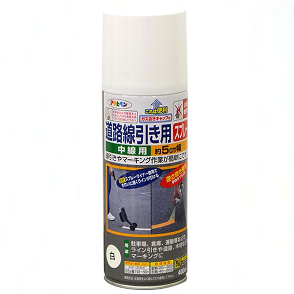 カラー：白内容量：400ml乾燥時間(指触)：夏期：20〜30分 冬期：40〜60分塗り面積(1回塗り)：2.2〜2.4(約3cm幅で75〜80m)材質：アクリル樹脂塗料お手入れ方法：使い終えた用具は、塗料が乾かないうちにラッカーうすめ液で...