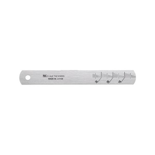●サイズ(mm)…0.1●リーフ長（mm）…100●入数…1枚●リーフ幅…12.7mm●材質…炭素工具鋼●厚さの許容差…±0.01●最大測定長…37mm●長さの許容差…±0.2mm●用途…隙間測定に●差し込み量が一目でわかる。目盛付のシクネ...